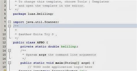 Enita Try Saadyah Program Menghitung Luas Dan Keliling Lingkaran Menggunakan Java