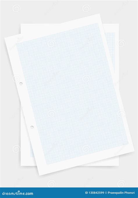 Graph Paper Sheet Background With Blue Pattern Area For Creative Stock