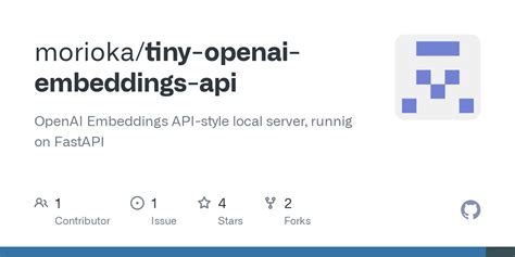 github morioka tiny openai embeddings api openai embeddings api style local server runnig on
