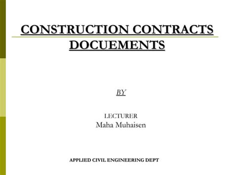 Types Of Contract In Construction Management Pptx Construction Industry Industries