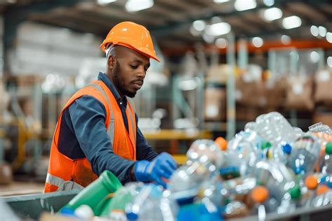 Premium Photo Man Sorting Recyclables In Facility Demonstrates