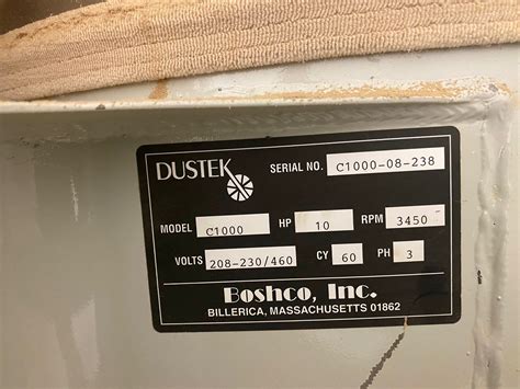 Dustek Model C1000 Dust Collector Ibid Machinery