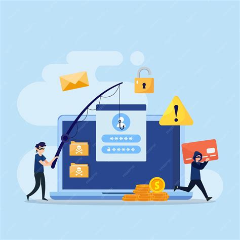 Premium Vector Cyber Crime Vector Concept Of Phishing Scam Hacker Attack And Web Security