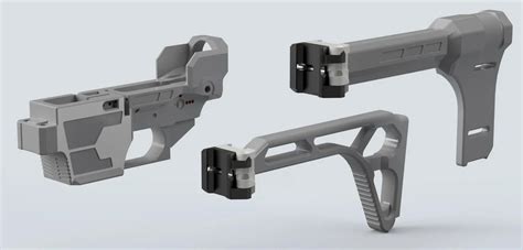 Nobu 3d Printed Receiver For Bc 9 Bufferless Upper Plus Folding Stock Brace