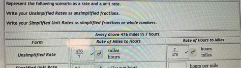 Answered Represent The Following Scenario As A Rate And A Unit Rate