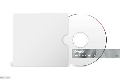 벡터 3d 사실적인 Cd 흰색 배경에 격리 된 종이 커버 박스 클로즈업 Dvd 모형을 위한 디자인 템플릿입니다 Cd 포장 복사