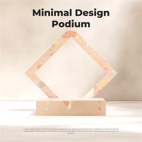 Белая текстурированная цветная стена 3d рендеринг шаблон макета коричневый терраццо подиум в