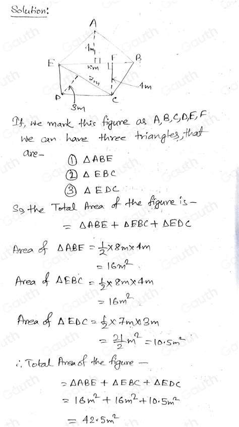 Solved Leaming Task 4 Find The Area Of This Figure 3 M Math