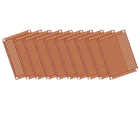10pc 5x7cm Fr 2 Prototype Perfboard Universal Circuit Pcb Board Breadb Sm Components