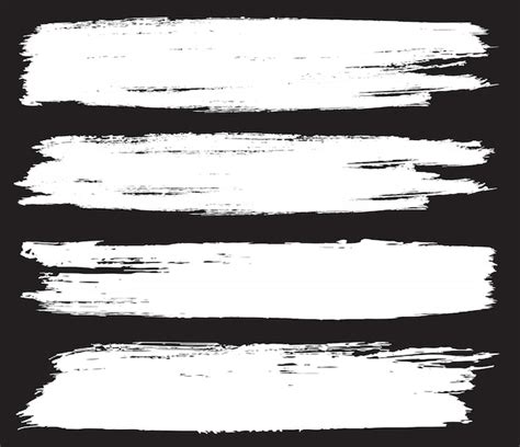 흰색 브러시 스트로크 배너 프리미엄 벡터