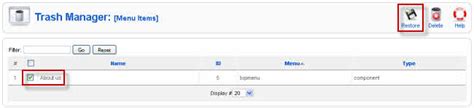 How To Restore A Menu Item Has Been Deleted