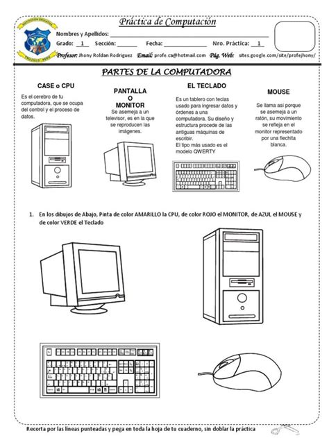 Computación Primaria 1º Práctica 1 Pdf Computacion Clases De