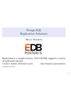 PostgreSQL Replication Solutions Bruce Momjian Postgresql