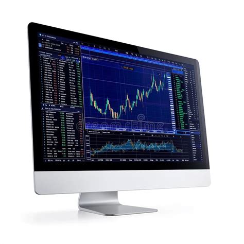 A Modern Computer Screen Displaying Detailed Stock Market Charts Stock