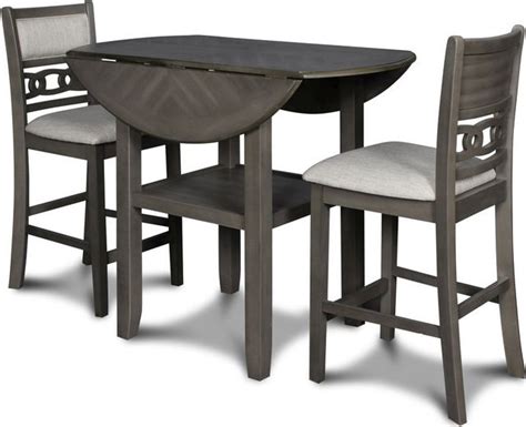 New Classic® Home Furnishings Gia 3 Piece Gray Drop Leaf Counter Height