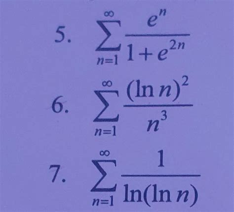Solved Use The Integral Test The Limit Comparison Test Or