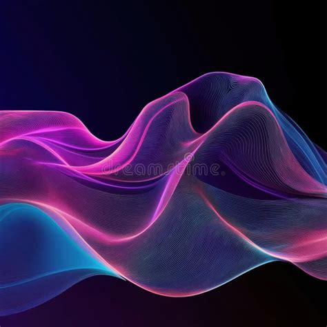 Abstract Illustration Shows Dynamic Wave Shapes Vibrant Colors Blend Into Vibrant Design Ai