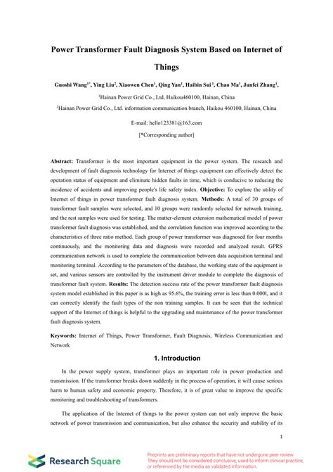 Pdf Power Transformer Fault Diagnosis System Based On Internet Of Things