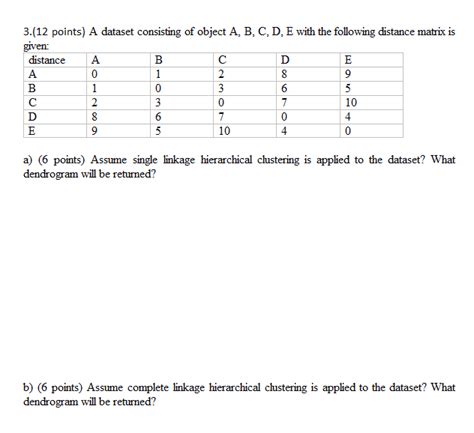 Solved 312 Points A Dataset Consisting Of Object A B C
