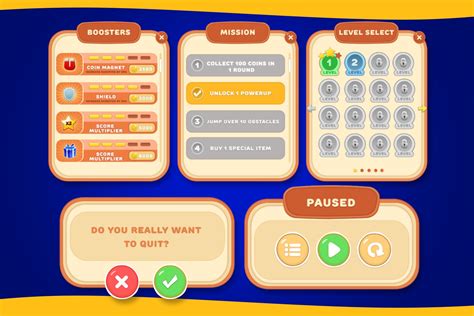 Game UI Pack 2D GUI Unity Asset Store