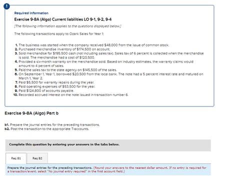 Solved Requlred Information Exercise 98a Algo Current