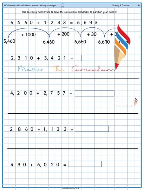 Add And Subtract Numbers With Up To Digits Master The Curriculum