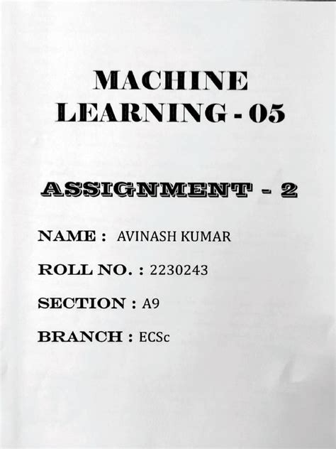 Ml Assiment Pdf Ml Assiment Pdf