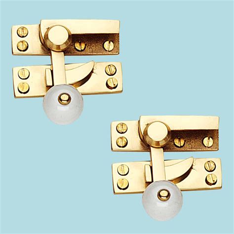 2 Traditional Window Sash Lock Solid Brass Porcelain Knob Renovators