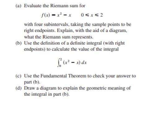 Solved A Evaluate The Riemann Sum For Fxx 2 X