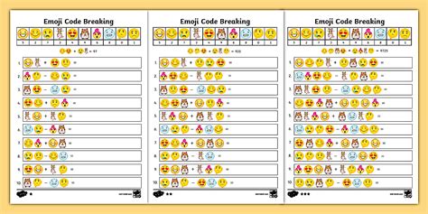 😊 Emoji Code Breaking Maths Worksheets Ks2 Twinkl