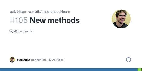 New Methods · Issue 105 · Scikit Learn Contribimbalanced Learn · Github