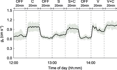 Time Course Of Leaf Boundary Layer Conductance G A During The