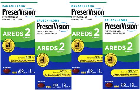 4 Pack Preservision Eye Vitamin And Mineral Supplement Areds 2