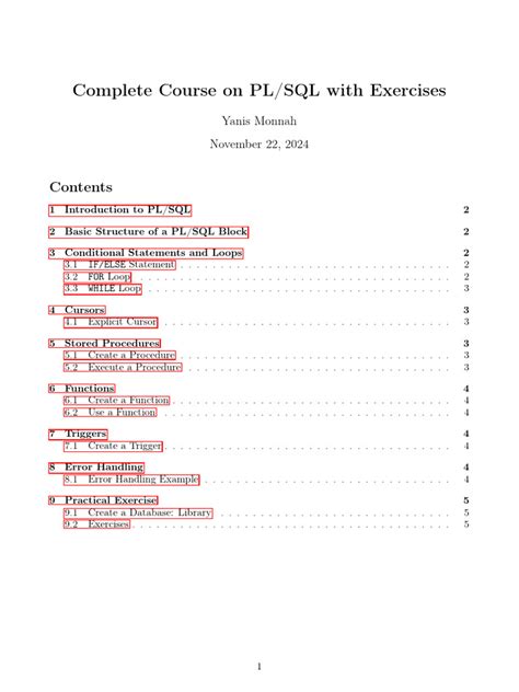 Complete Course On Plsql Pdf Plsql Sql