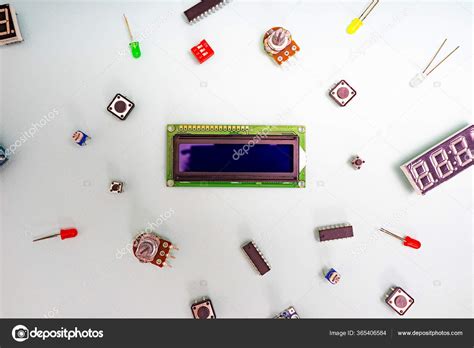Micro Eleectronics Arduino Diy Components Light Background Top View Copy Stock Photo By