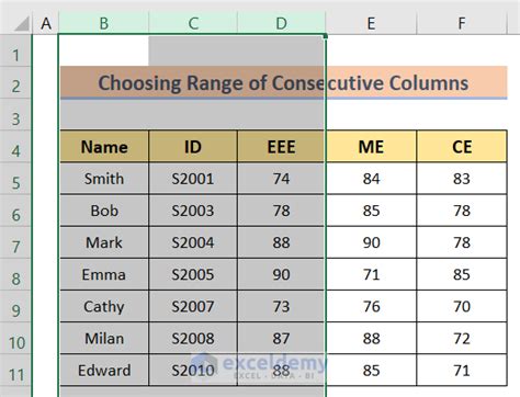 How To Select And Skip Columns In Excel 4 Methods