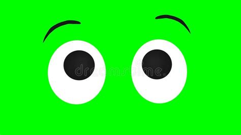 cartoon simple eye with raising eyebrow eyebrow winking gesture on green screen chroma key