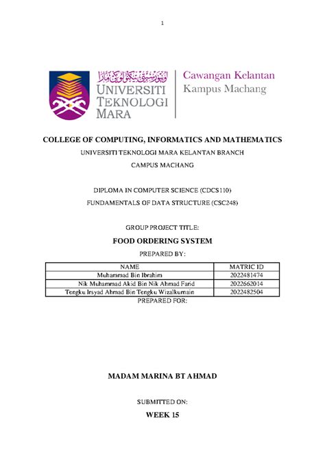 Final Report Csc248 Csc264 College Of Computing Informatics And