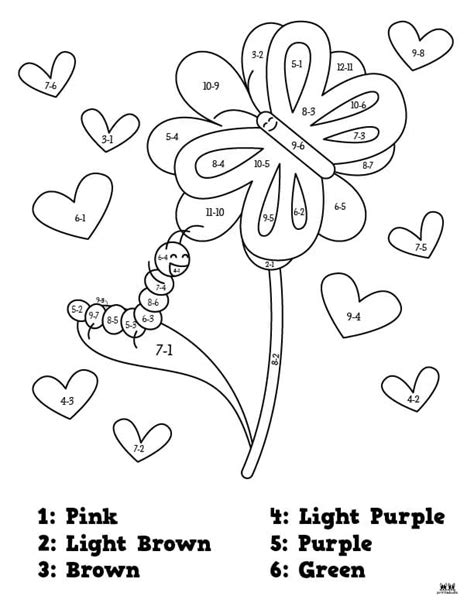 Valentines Day Color By Number 20 Pages Printabulls