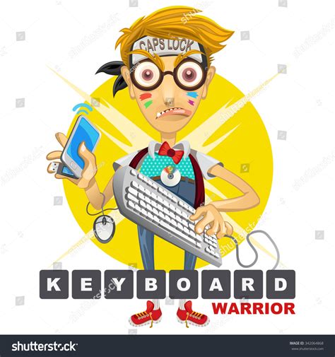 Nerd Geek Keyboard Warrior Illustration Stock Vector Royalty Free