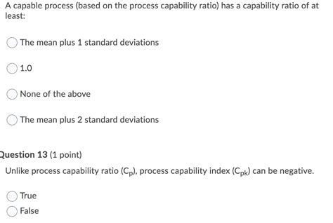 Solved A Capable Process Based On The Process Capability