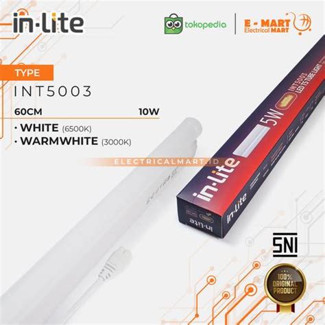 Promo Lampu Led T5 Batten Inlite 5w 10w 14w 20w Int5003 Tl Inlite 5w Putih Kota Surabaya