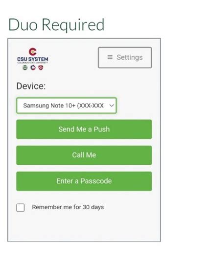 Duo 2fa How To Authenticate Duo Two Factor Authentication Csu Pueblo