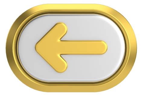 premium photo previous button back button 3d illustration