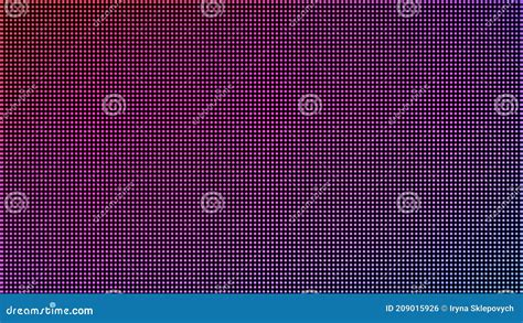 Led Screen Texture Digital Display With Dots Lcd Pixel Monitor Vector Illustration Stock