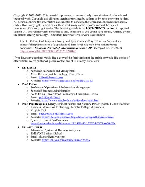 Pdf How Can Firms Unlock Successful Implementation Of Digitalisation Firm Level Evidence From