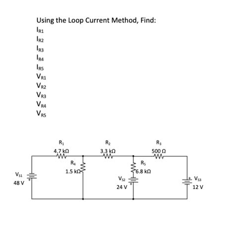 Solved Using The Loop Current Method Find Tr1 Ir2 1r3 Tra
