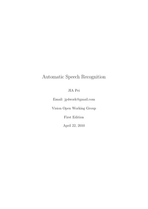 PDF Automatic Speech Recognition
