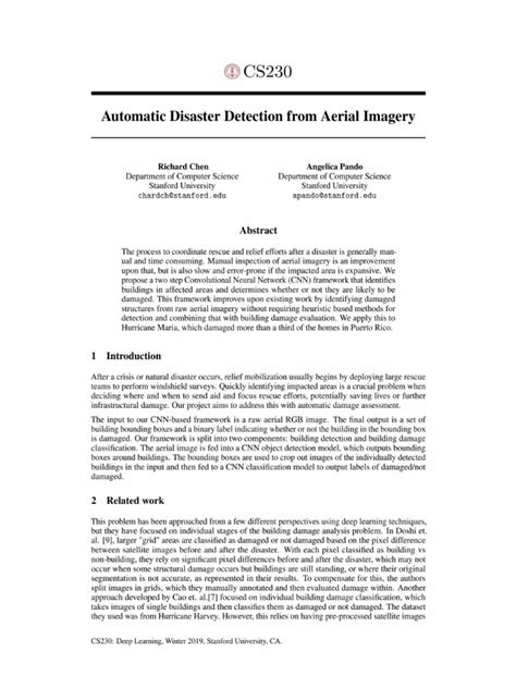 Automatic Disaster Detection From Aerial Imagery Pdf
