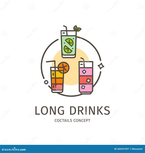 Coctails Lineart Minimalist Vector Illustration Negroni